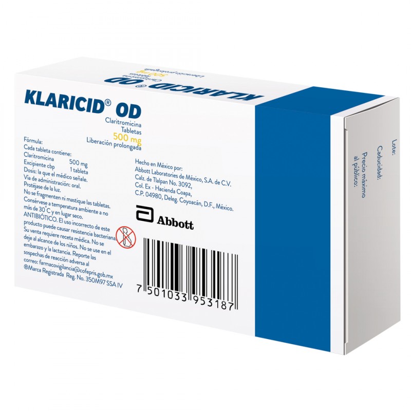 Comprar Klaricid OD 500 mg Caja Con 7 Tabletas en Abbott Tienda México.