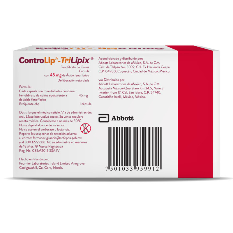 CONTROLIP®-TRILIPIX® 45 mg C/30 CAPS
