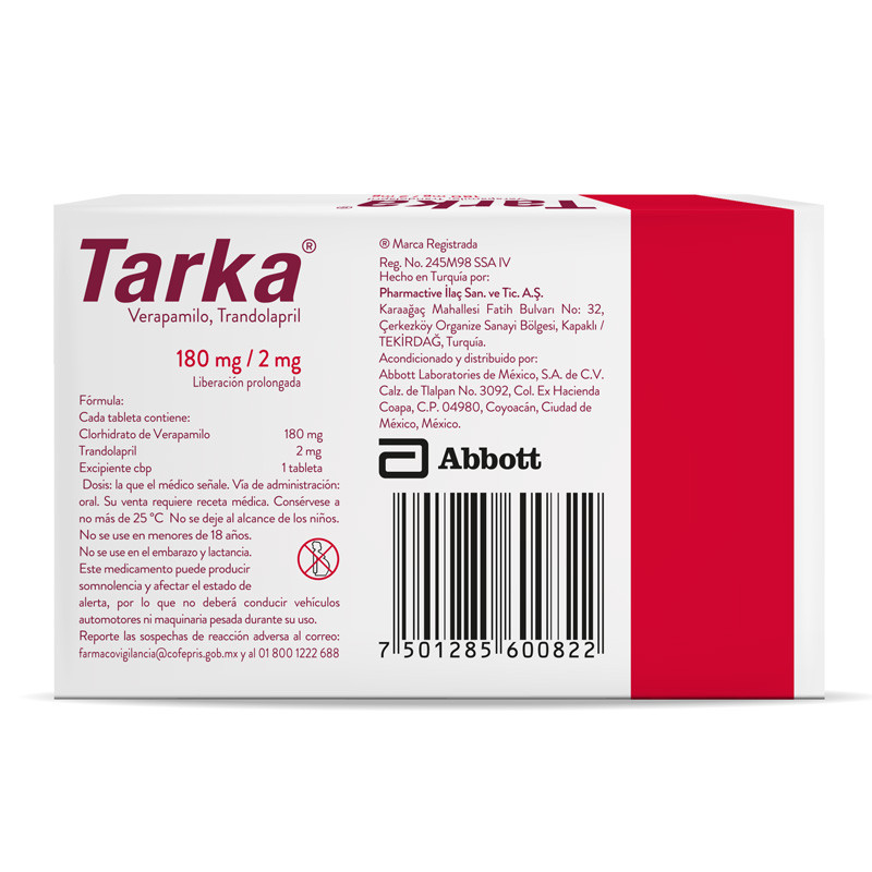 TARKA® 180 mg/2 mg C/15 Tabs